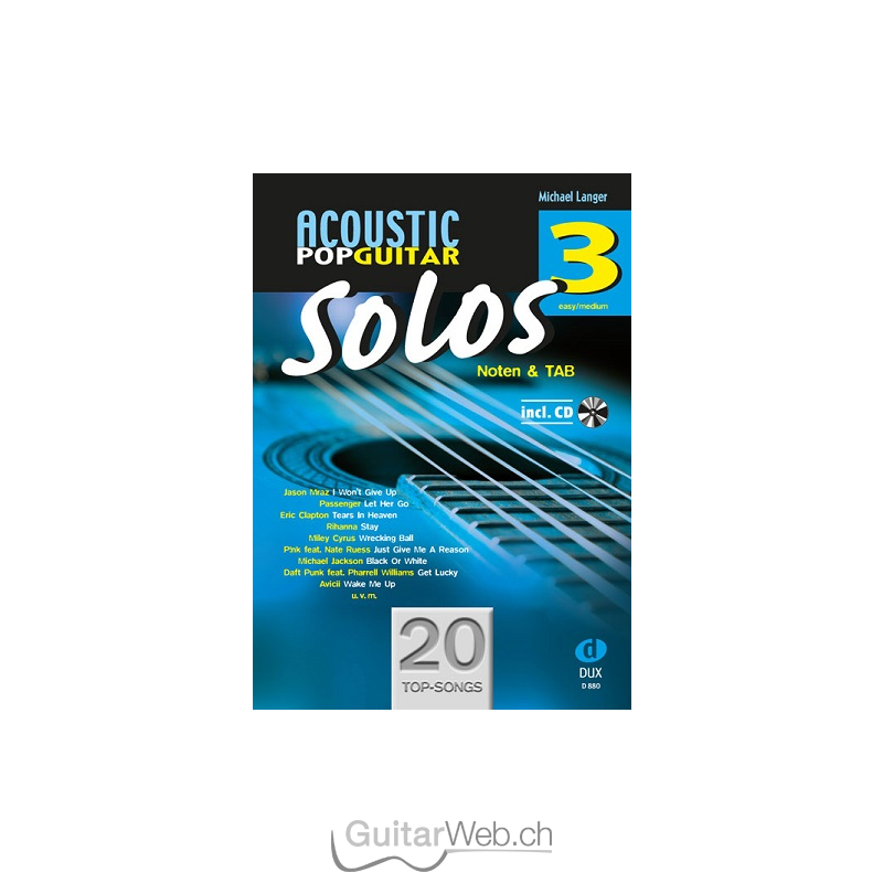 Acoustic Pop Guitar Solos Vol. 3 - mit CD - guitarWeb-Shop - Gitarre