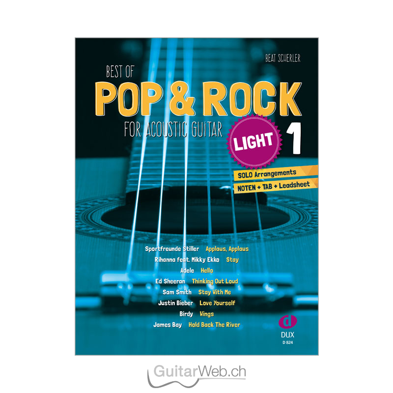 Best of Pop & Rock for Acoustic Guitar light 1 - guitarWeb-Shop - Git