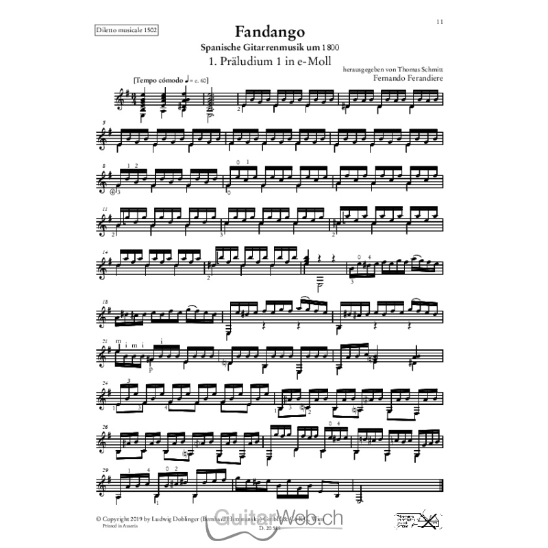Fandango Spanische Gitarrenmusik - guitarWeb-Shop - Gitarre Noten, Sa
