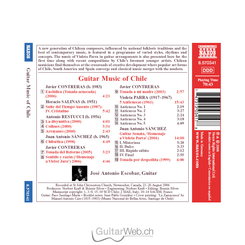 Guitar Music of Chile - guitarWeb-Shop - Gitarre Noten, Saiten und Zu