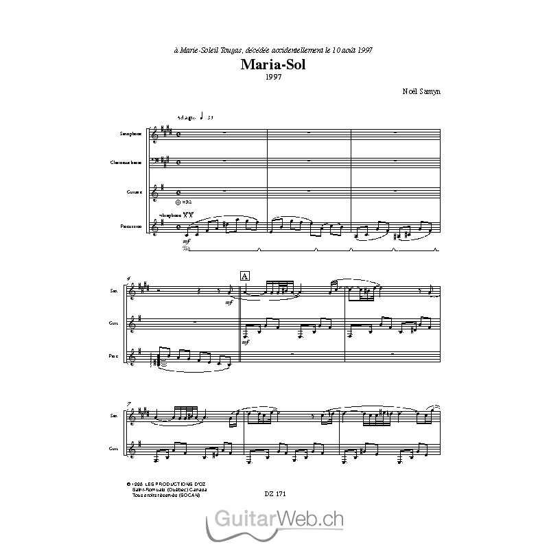 Maria-Sol - guitarWeb-Shop - Gitarre Noten, Saiten und Zubehör